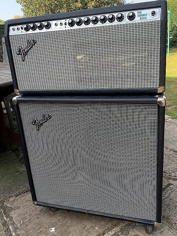 Fender Dual Showman Reverb Amp 1979 Silver faced and cabinet - Rock ...