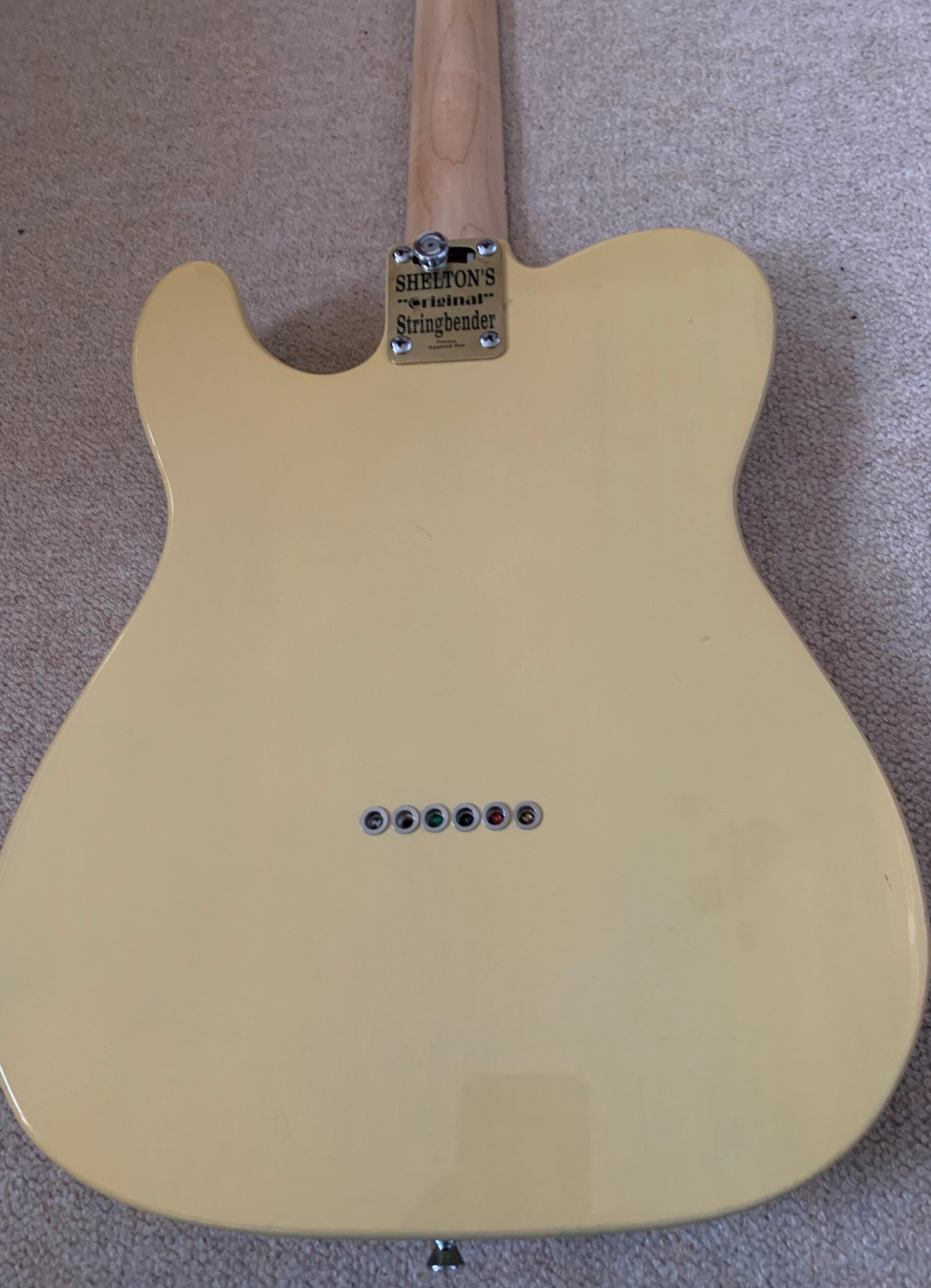 Squier telecaster in butter scotch fitted with a Shelton B Stringbender ...