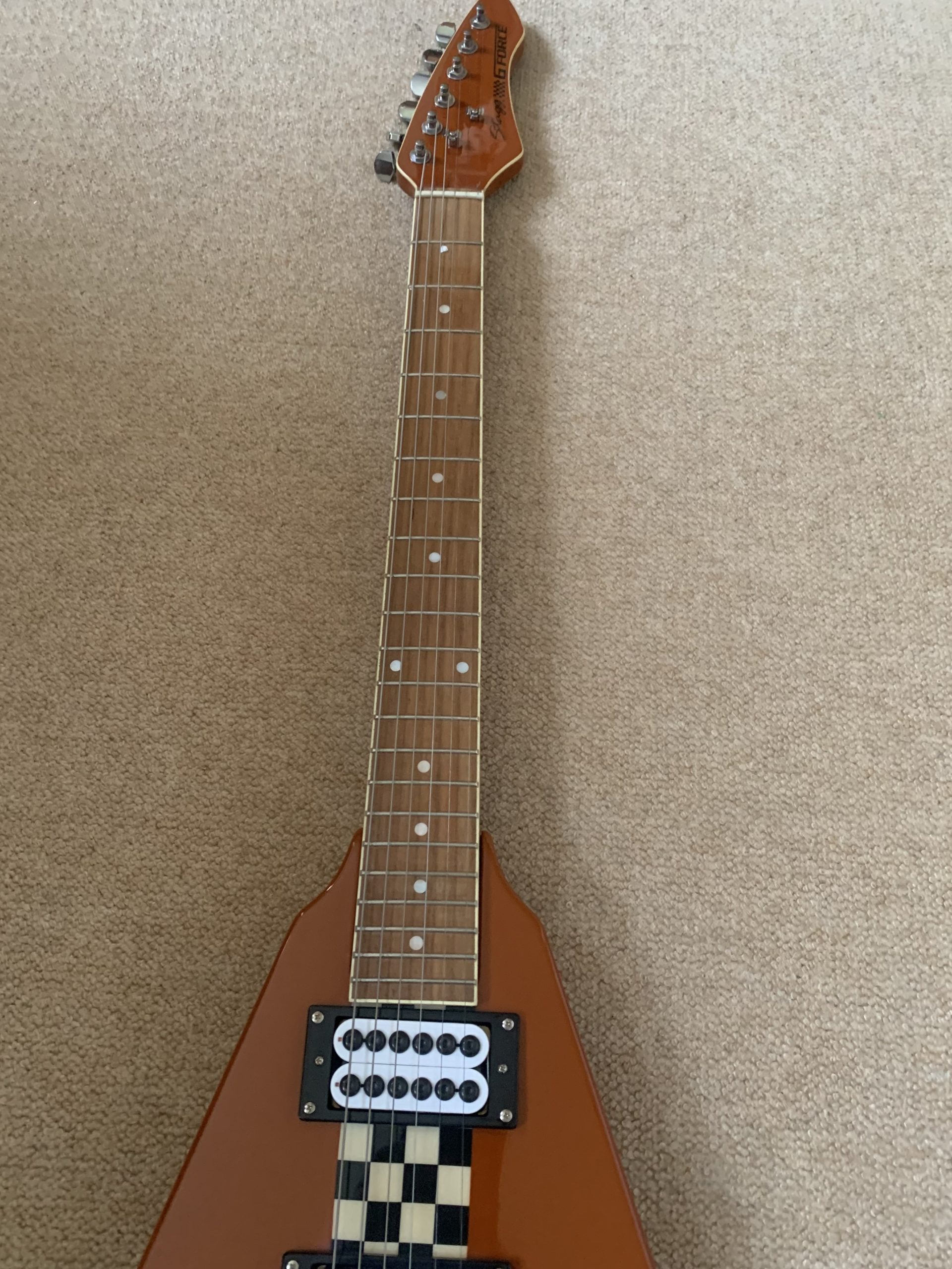 Stagg Flying V Electric Guitar G Force (Orange ish) - Rock Stock Stores