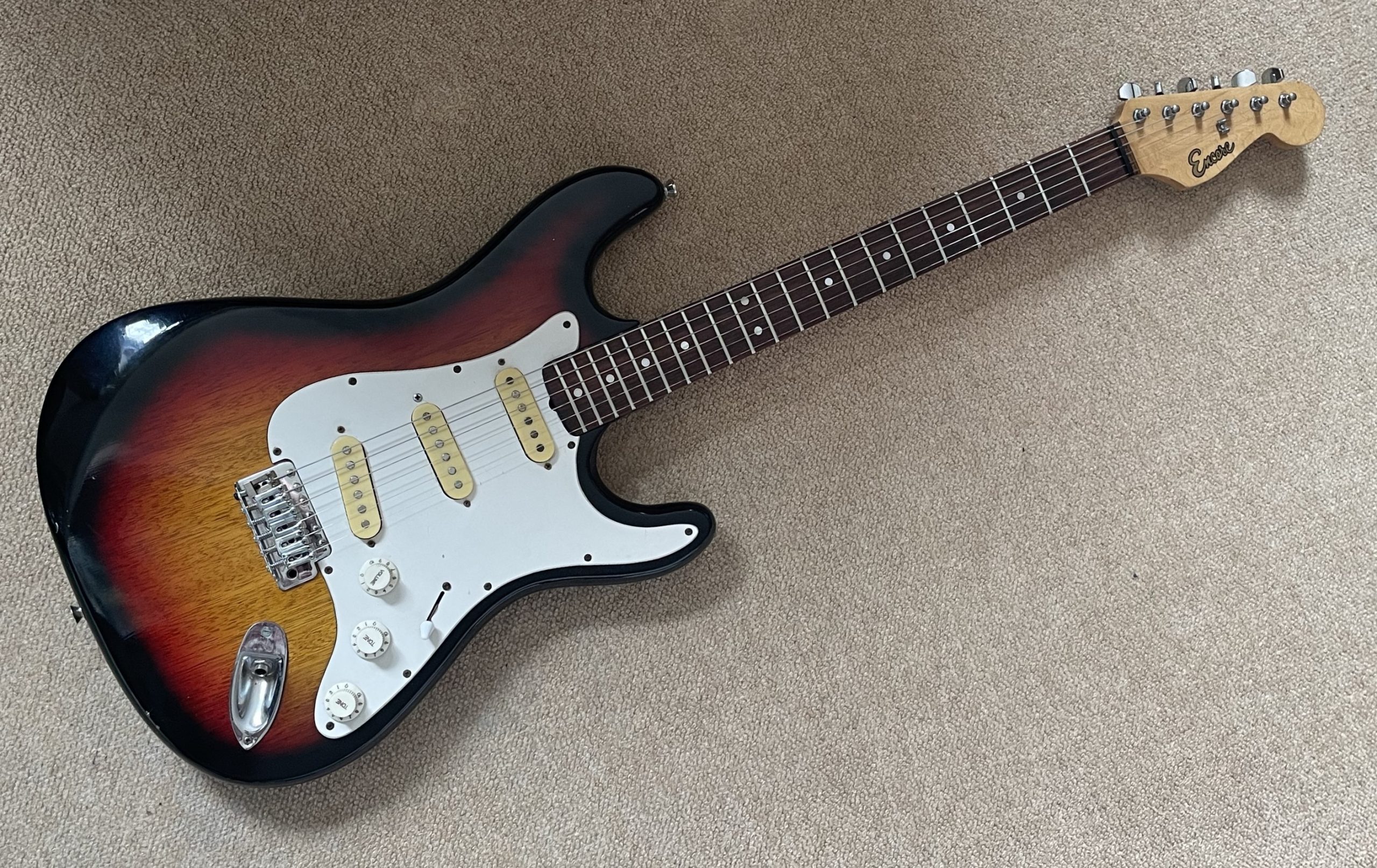 Encore Stratocaster Electric Guitar ~ Sunburst - Rock Stock Stores